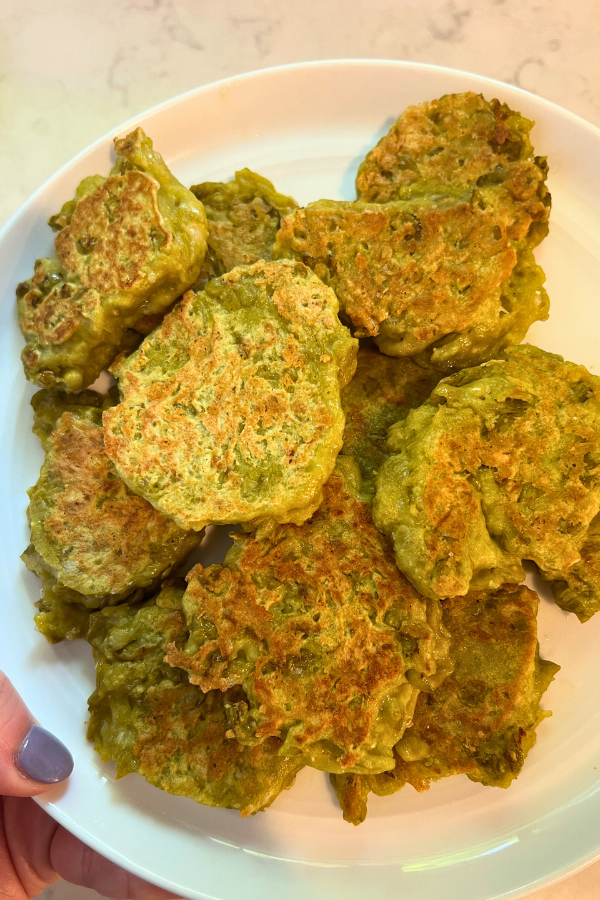 Parmesan Pea Fritters - Messy Bun Motherhood
